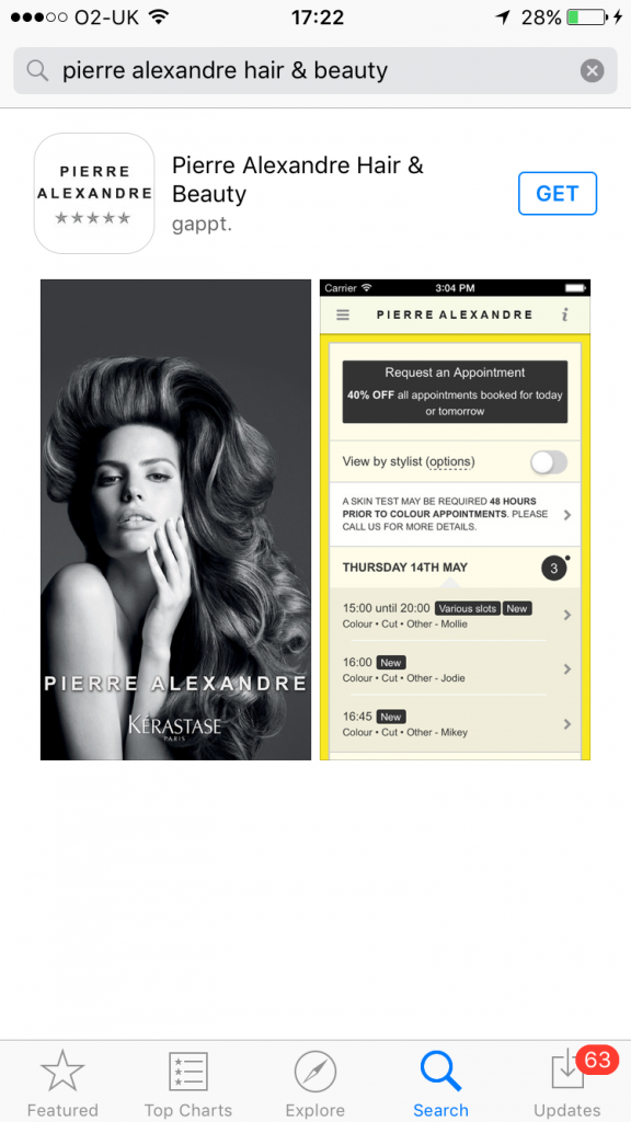 Pierre Alexandre – 40% OFF last minute bookings with their new app
