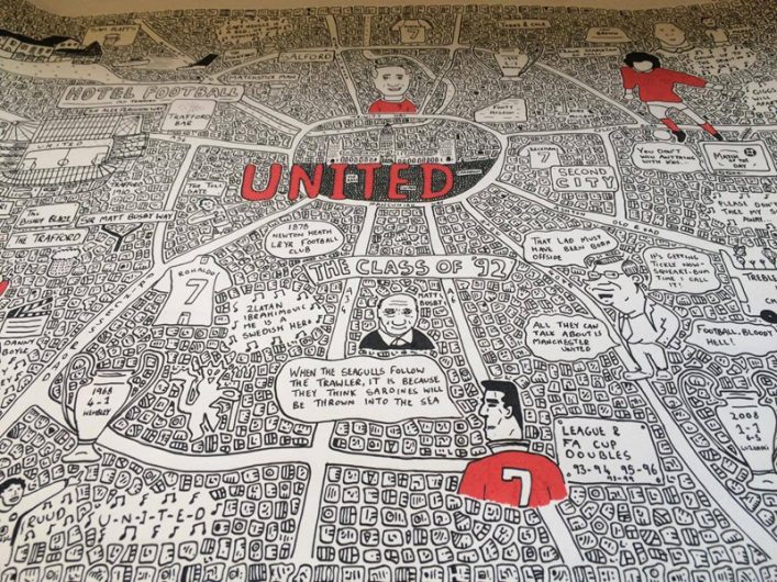 Manchester Doodle Map Prints by Dave Draws - Manchester’s Finest