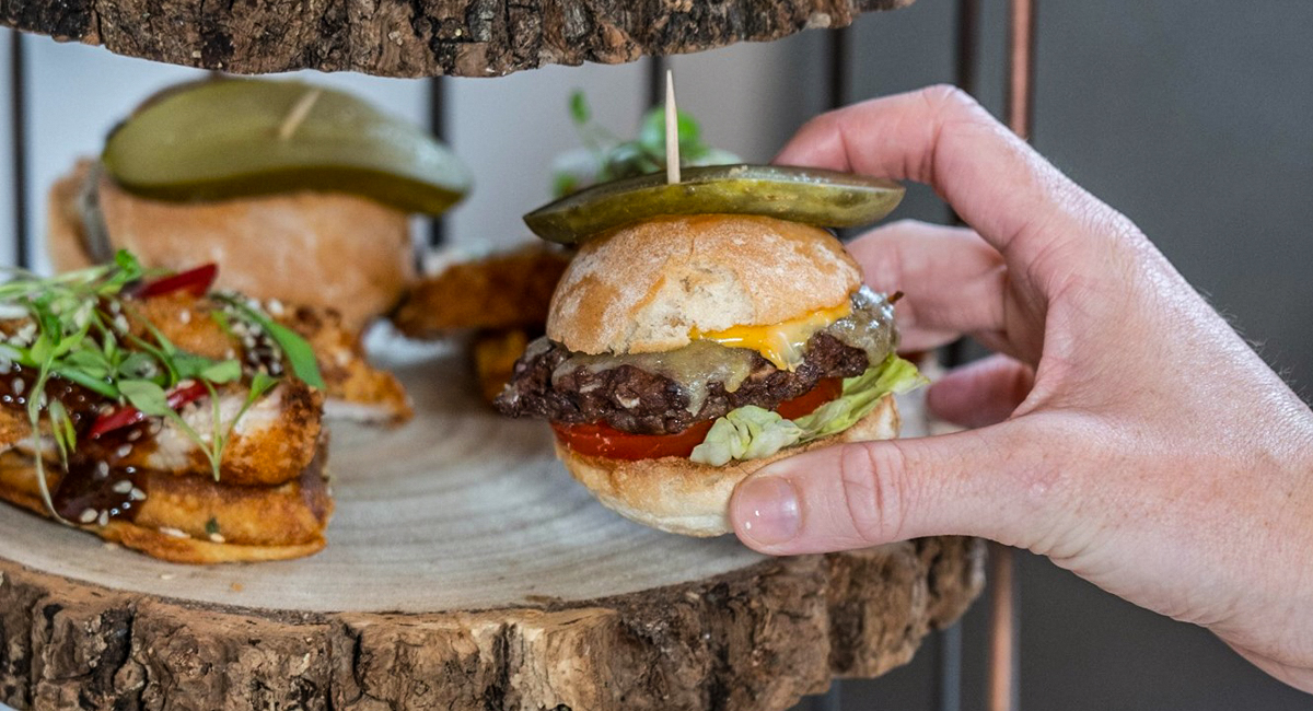 The 'Gentleman’s' Afternoon Tea with mini burgers, chicken & waffles ...