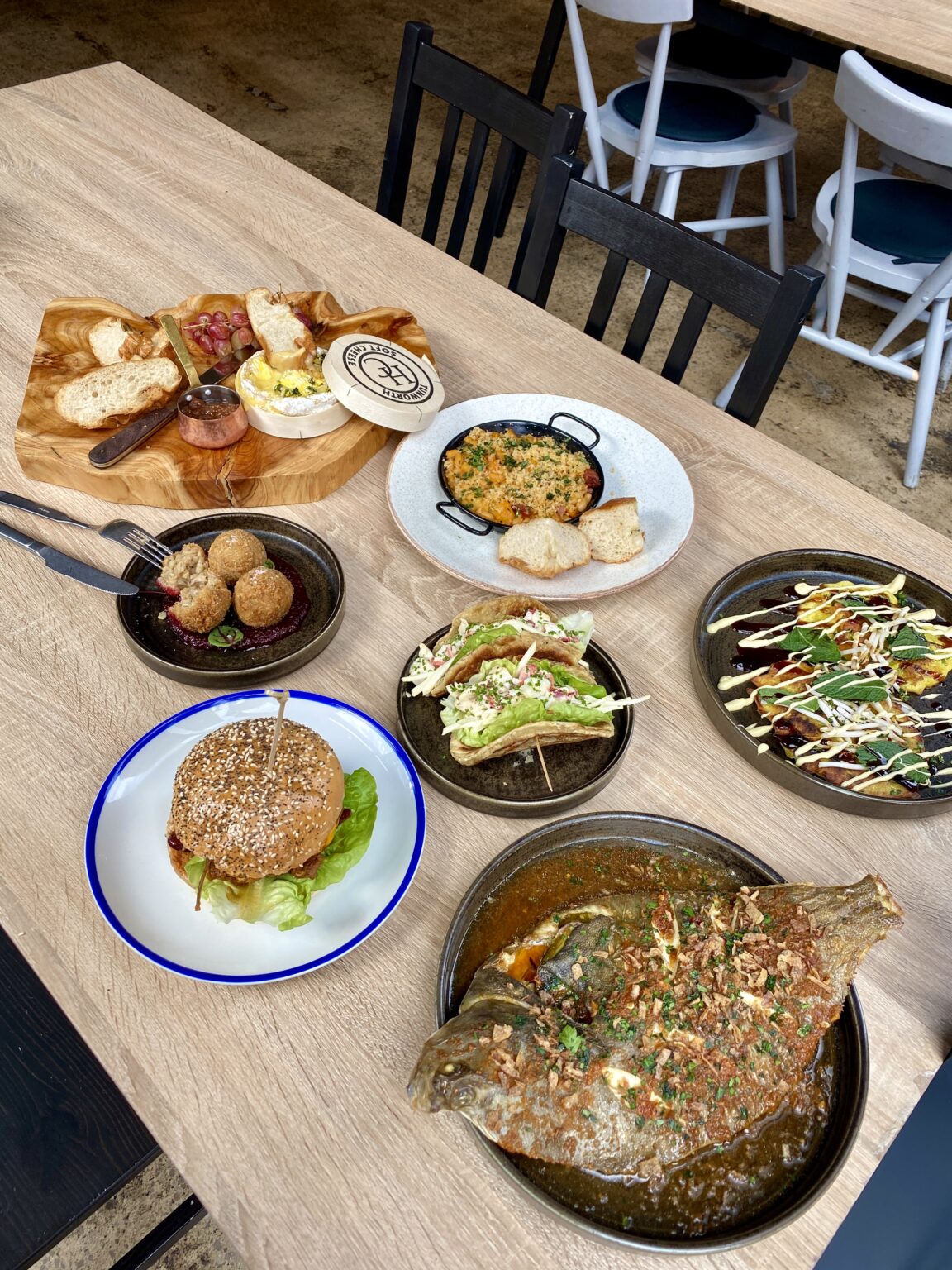 Lobster Pancakes, Baked Cheese and Wild Mushroom Arancini all on ...